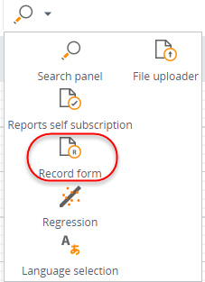 Set up record form