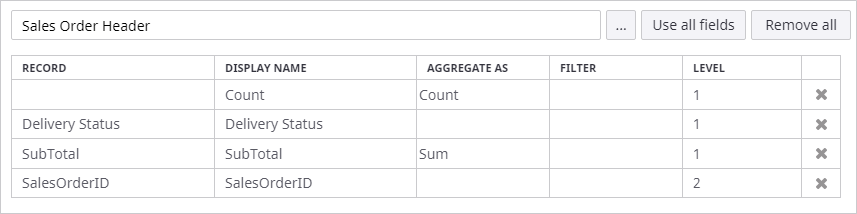 Create a record grid