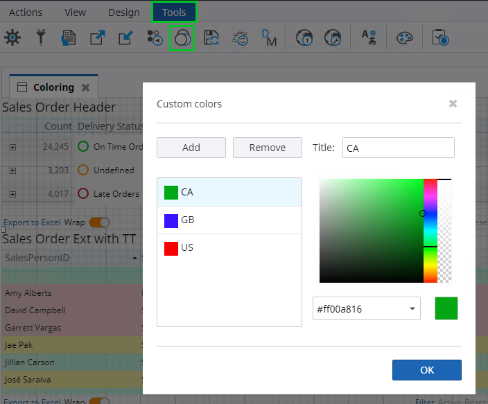 Conditional coloring