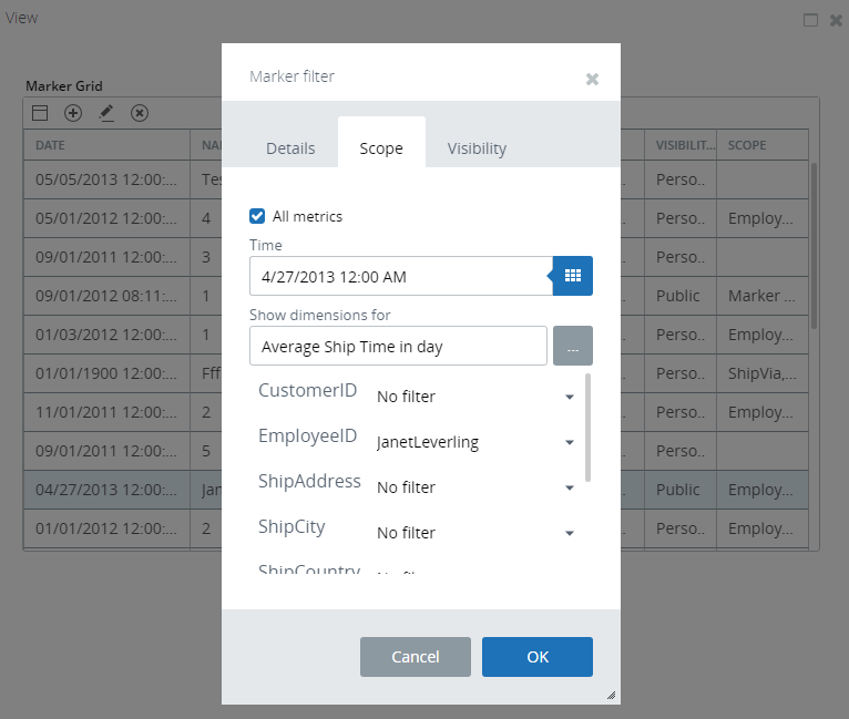 Set up a Marker grid
