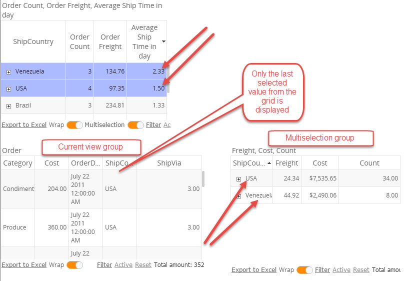 Filter groups for record grids