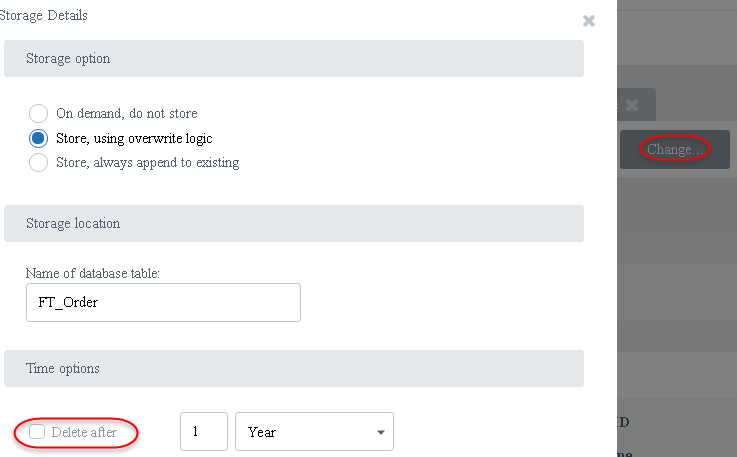 Time options for saved records