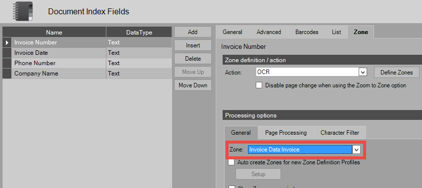 OCR Smart Zone Configuration