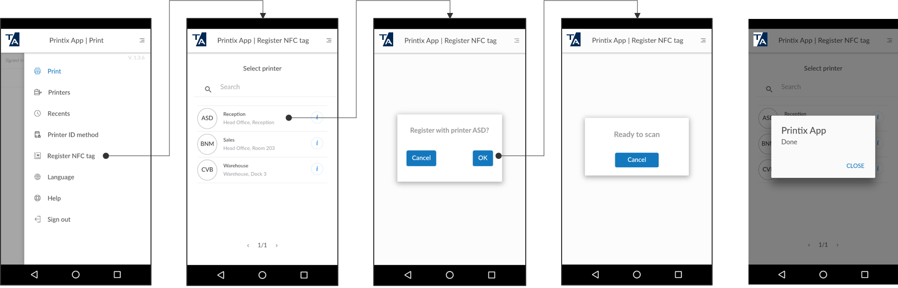 How to register printer with NFC tag