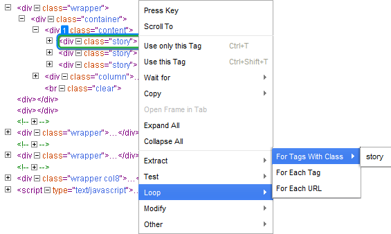 Loop Through Tags with the Same Class
