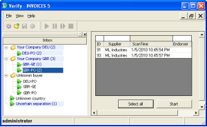 Sorting invoices: Overview