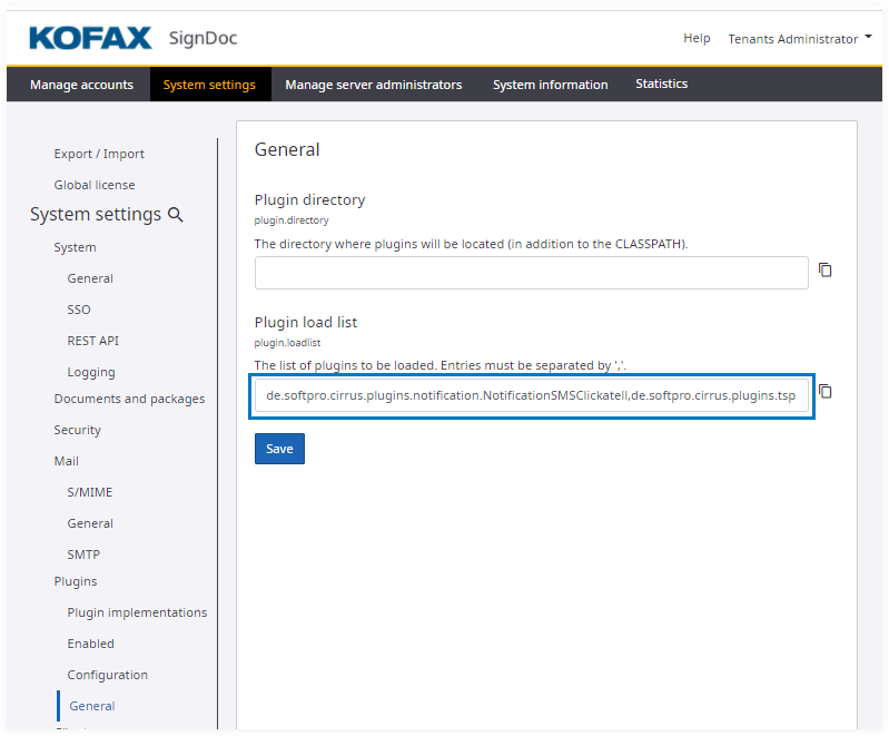 Enable a plugin for a specific account