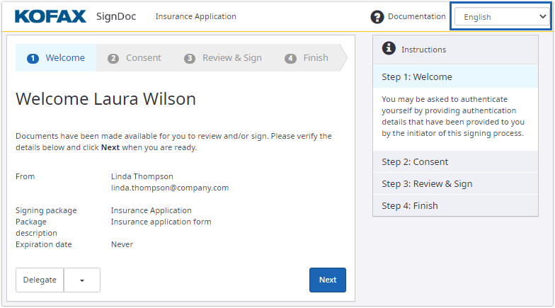 Open documents and check credentials