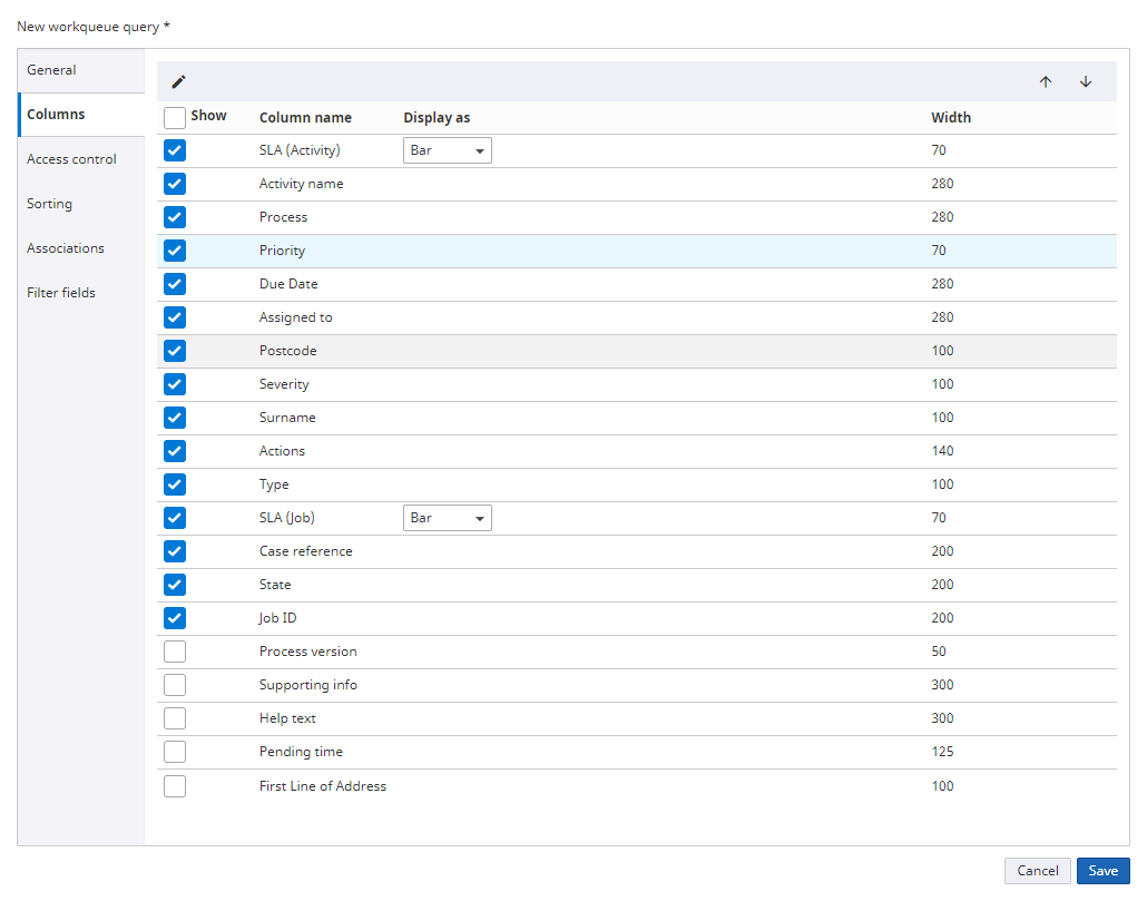 Create a work queue query
