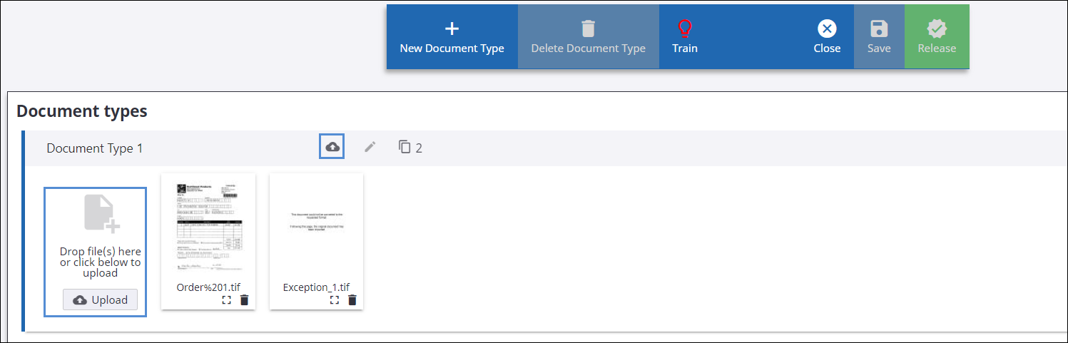 Add documents to an existing document type